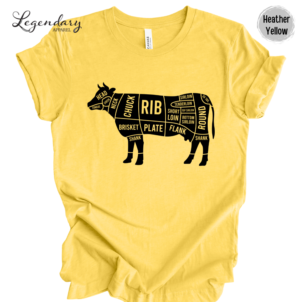 Beef Cuts Cow T-Shirt – Legendary Apparel